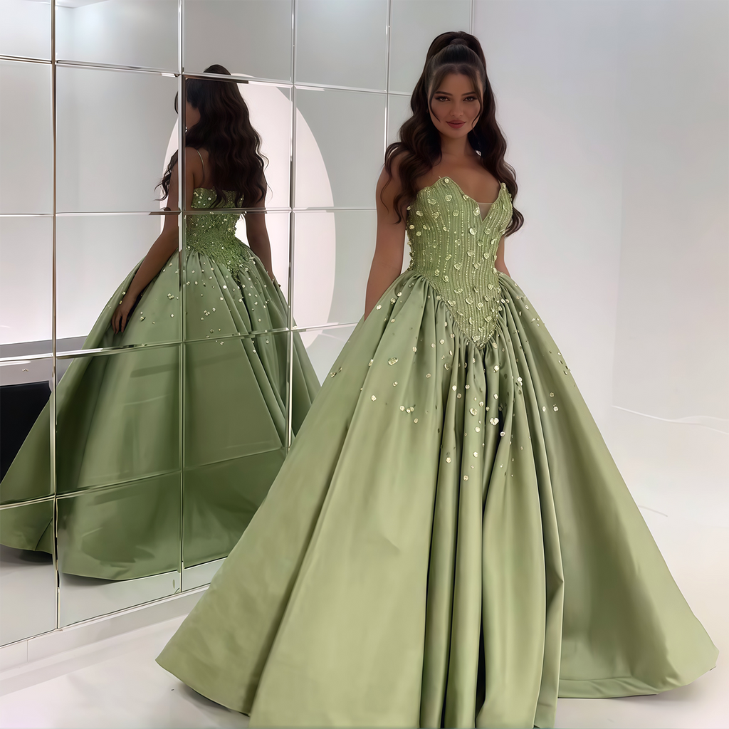 Luxury Sequins Beaded Off Shoulder Evening Dress XD011 – Sharon Said