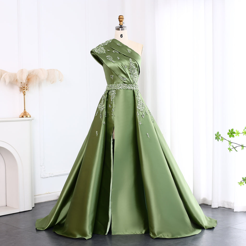 Luxury Crystal Evening Dress with Overskirt SS599 – Sharon Said